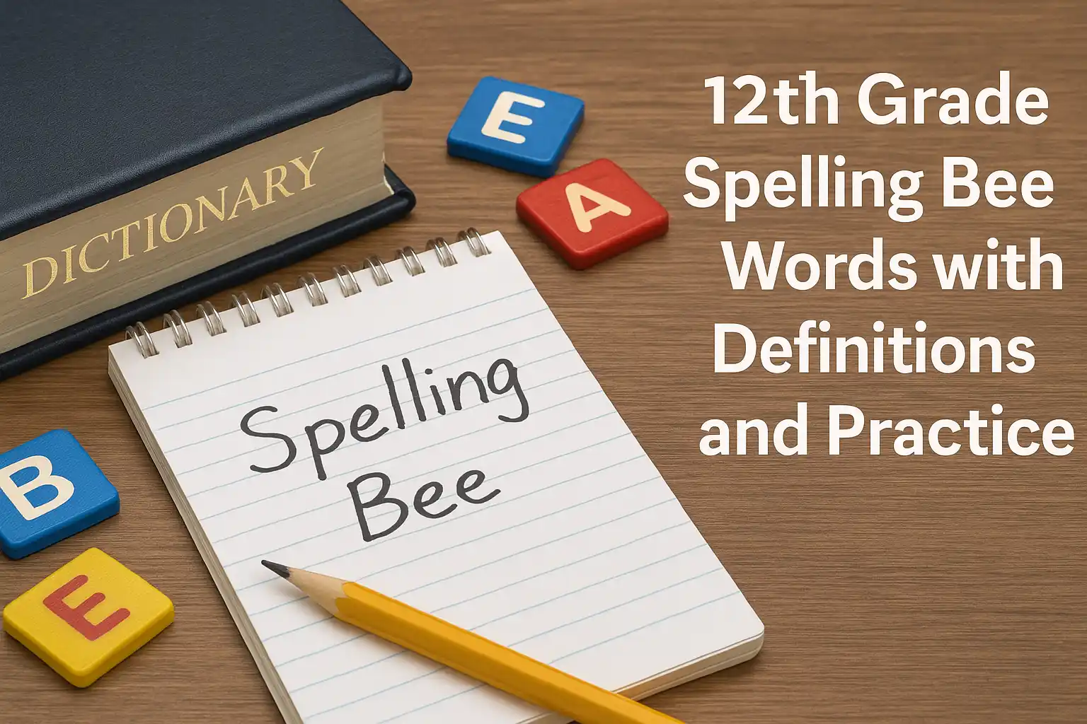 12th Grade Spelling Bee Words with Definitions and Practice