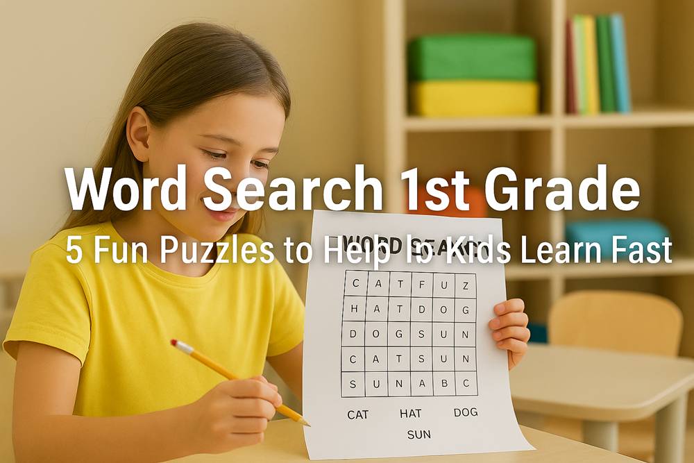 Word Search 1st Grade 5 Fun Puzzles to Help Kids Learn Fast